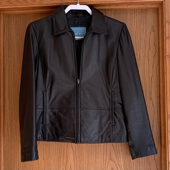 Nine West | Jackets & Coats | Nine West Leather Jacket | Poshmark